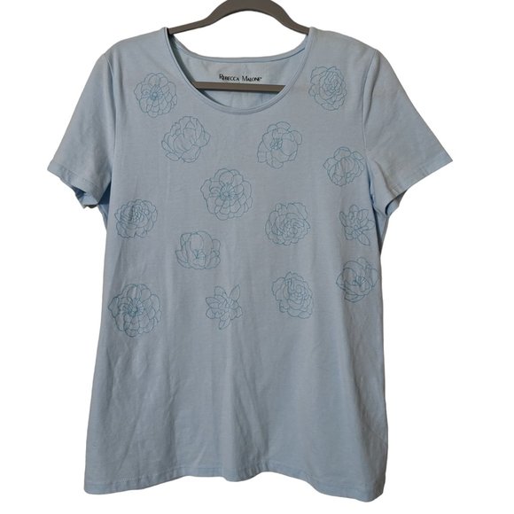 Rebecca Malone | Tops | Womens Rebecca Malone Short Sleeve Top Blue ...